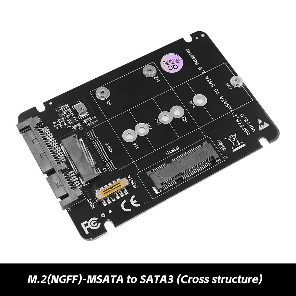 Адаптер M.2 (NGFF) - MSATA - SATA 3 (Cross structure) Цвет: D