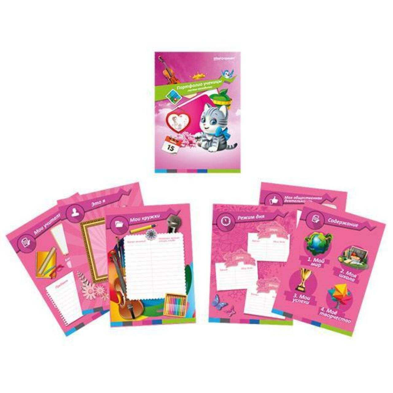 Листы-вкладыши для портфолио младших классов Schoolformat розовая А4 30 л. для девочек