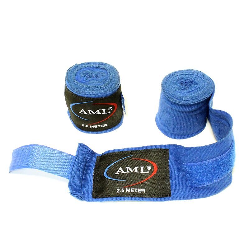 Бинты боксерские эластичные AML 2.5 метра - синие
