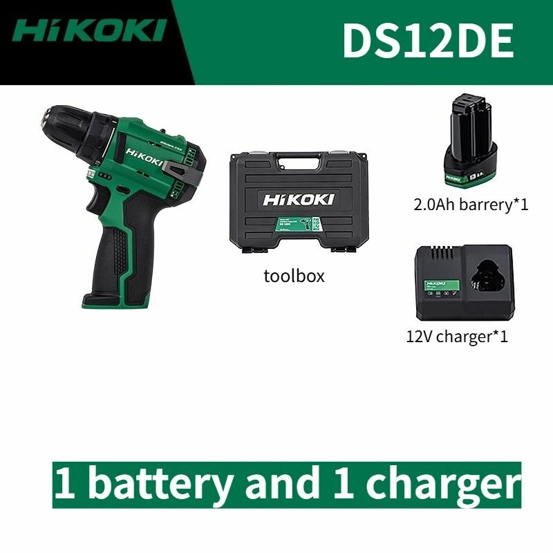 HiKOKI DS12DE Ручная электрическая дрель бытовая от небольшой литиевой батареи к отвертке
