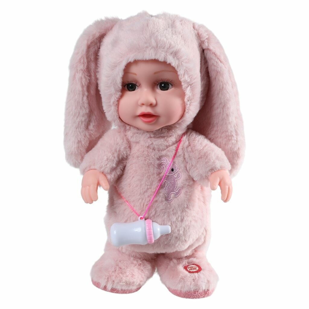 (1шт) Поющая, ходячая, обучающая языку кукла-игрушка-розовый