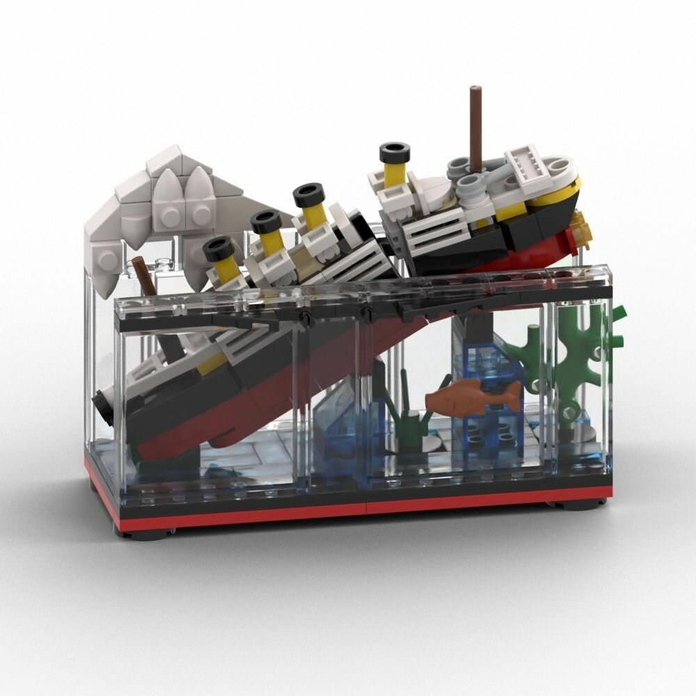 Пазл детские строительные блоки /Титаник. Белый упаковочный коробок.