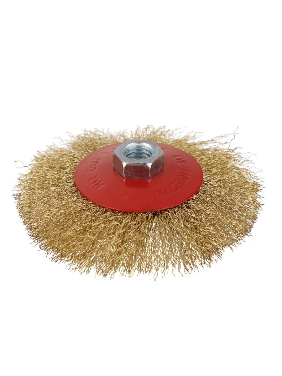 Щетка-насадка для УШМ латунированная тарелочная М14х115 мм