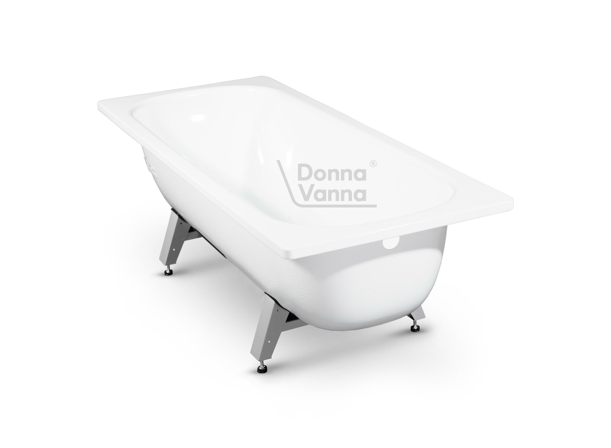 Стальная ванна DONNA VANNA Ванна стальная 150x70x40 cм. с опорной подставкой, без ранта, белая орхидея, ВИЗ
