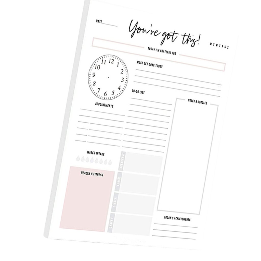 Ежедневный Планировщик фитнес-питания с 60 Листами Блокнотов для отслеживания фитнес-питания