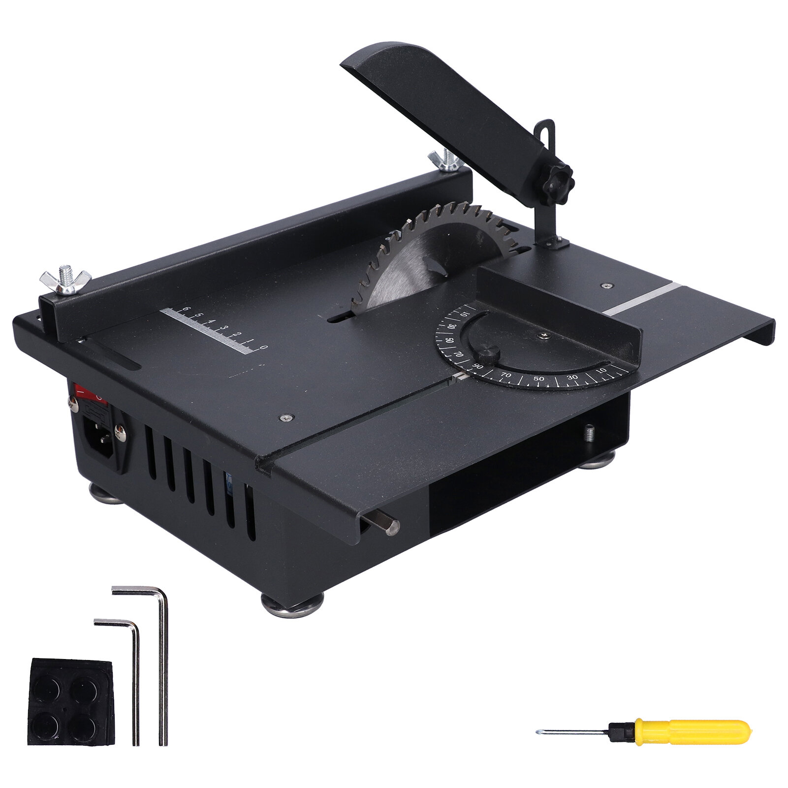 Mini Table Saw Multifunctional Hobby Desktop Saws Polishing Set for Woodworking 1200WEU Plug 220V