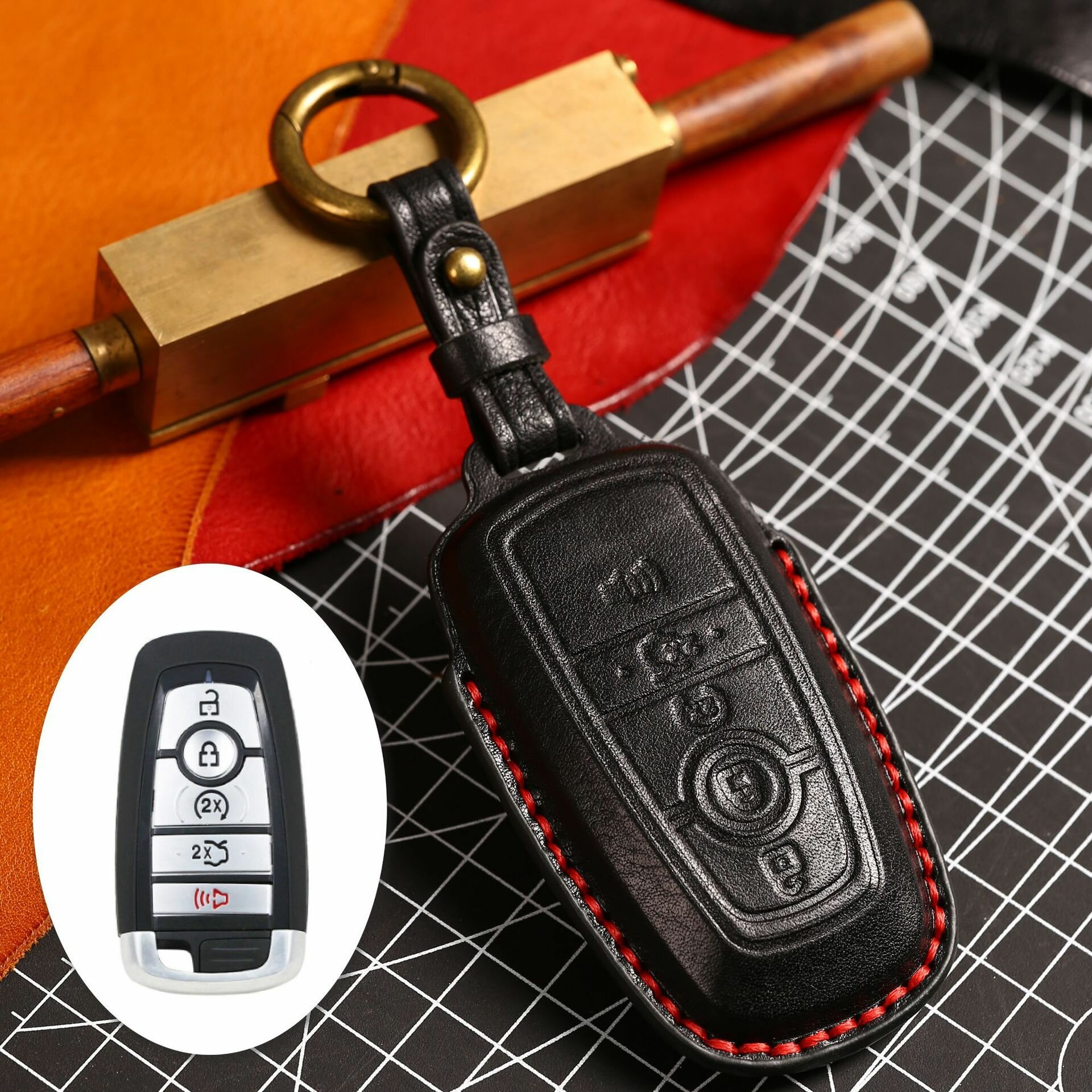 Кожаный чехол для ключа MyPads Ford Focus Explorer Edge Fusion F150 F250 Lincoln Navigator