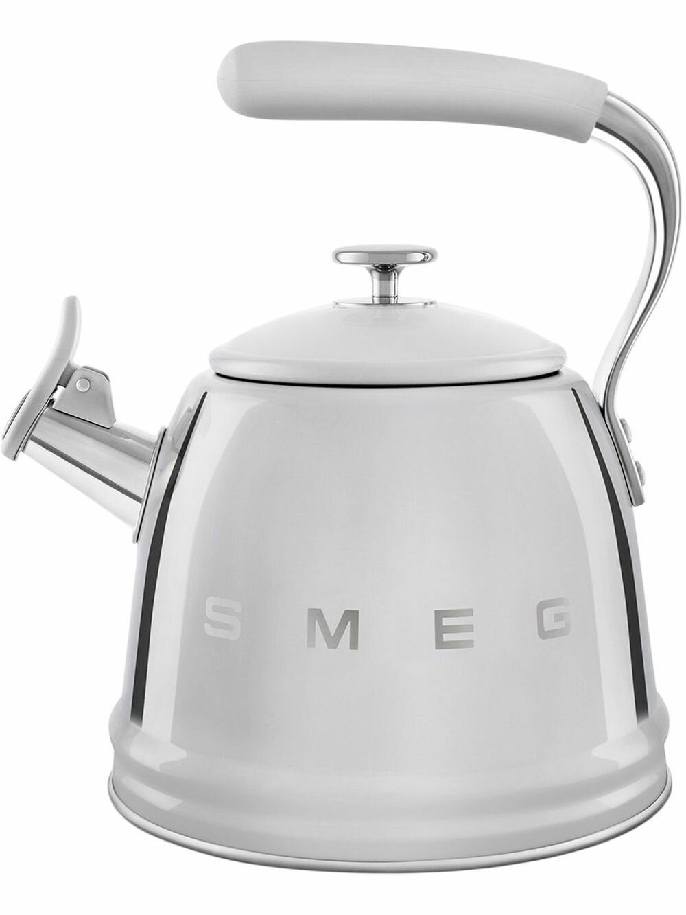 Чайник SMEG WKF01SS, нержавеющая сталь, 2,3 л, со свистком, серебристый