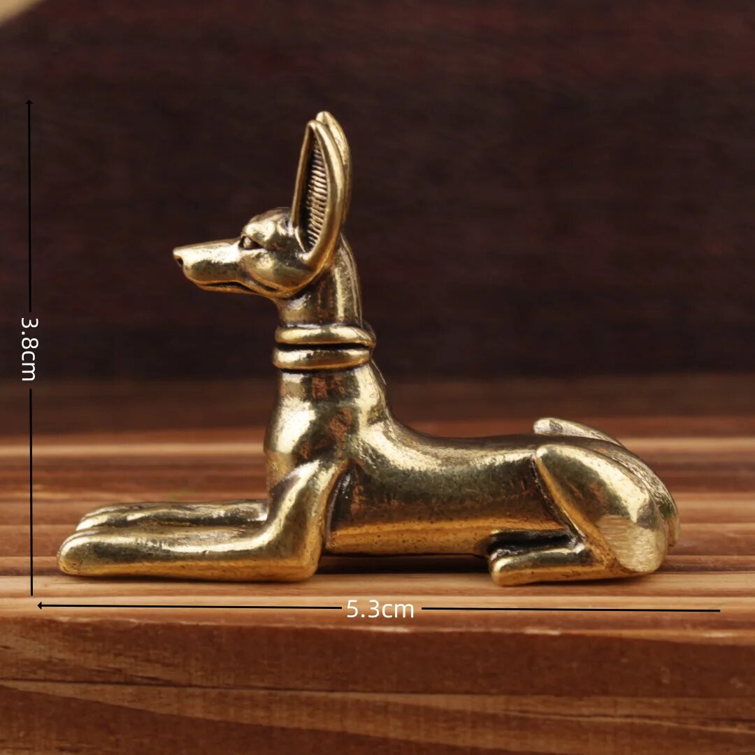 Бронзовая статуэтка собаки Анубиса, 5.3x3.8 см, Цвет: A