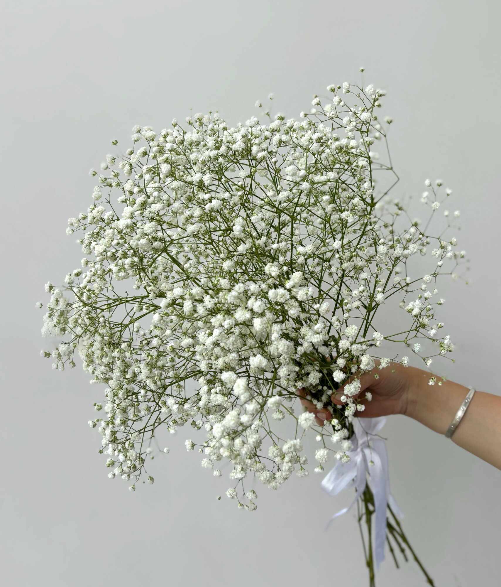 Букет цветов из 7 гипсофил, букет невесты из белой гипсофилы