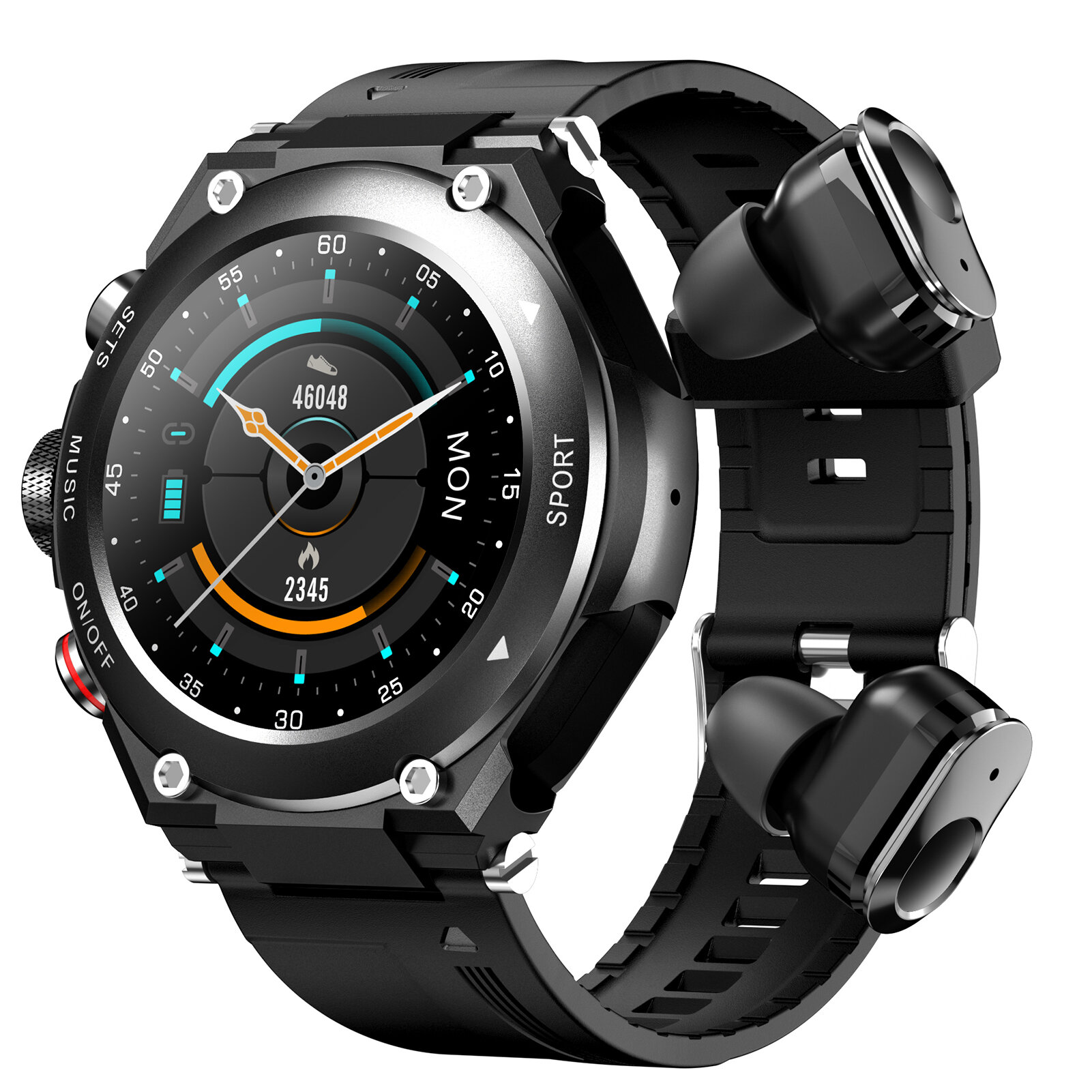 Smart Watch с беспроводными наушниками 2 в 1 браслет для активности BT наушники MP3 Музыкальный звонок Fitnes