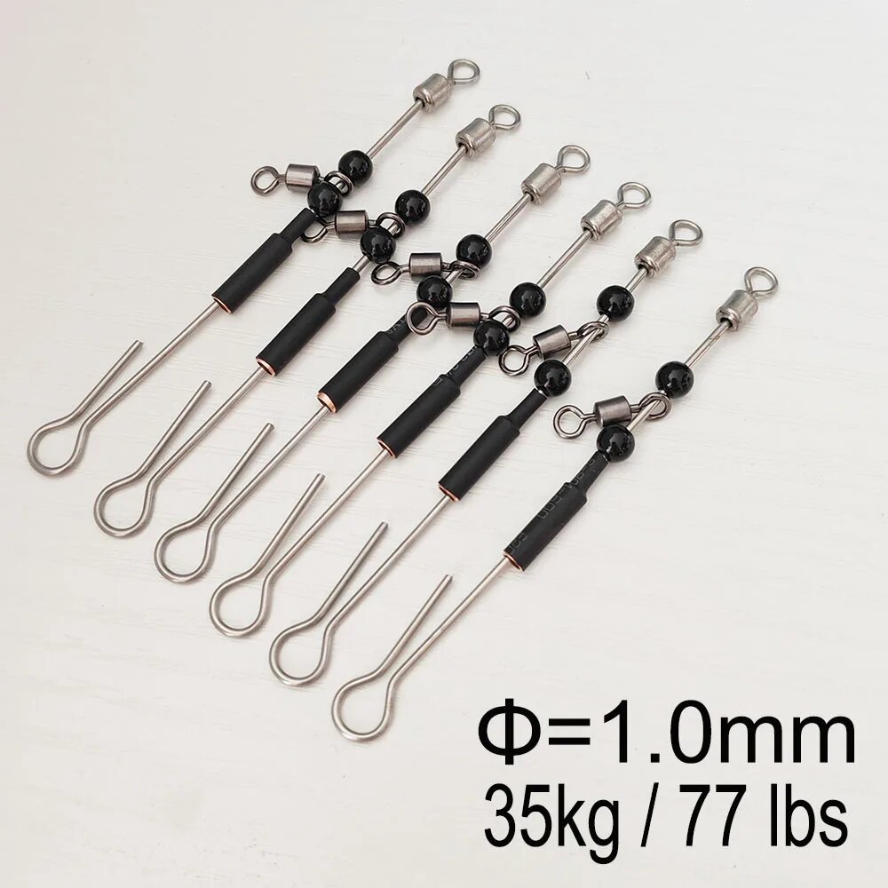 Рыболовные поворотные соединители Urfe 6 шт. Черный, 1.0mm black