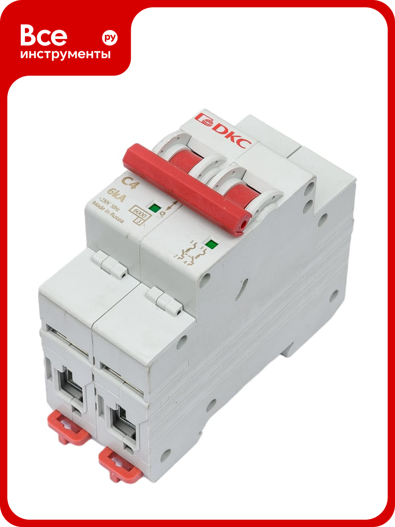 Автоматический модульный выключатель DKC YON MD63 2P 4А C 6kA MD63-2C4-6