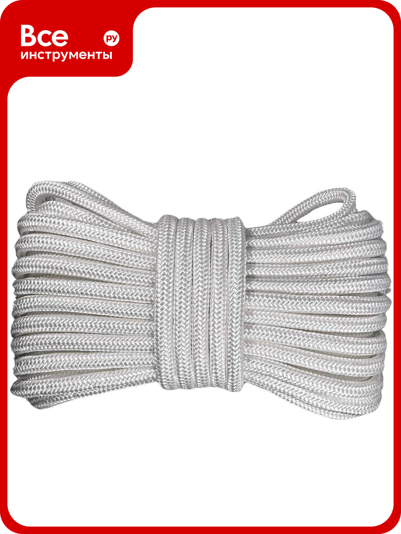 Шнур плетеный полиамидный ООО Оптхозторг 14 мм 10 м белый 01814102