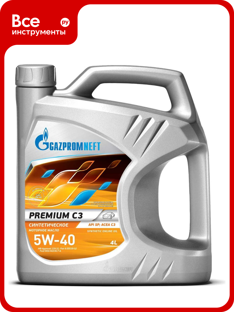 Масло, Premium, Premium СЗ 5w40 4л Gazpromneft 253142233, базовых масел и