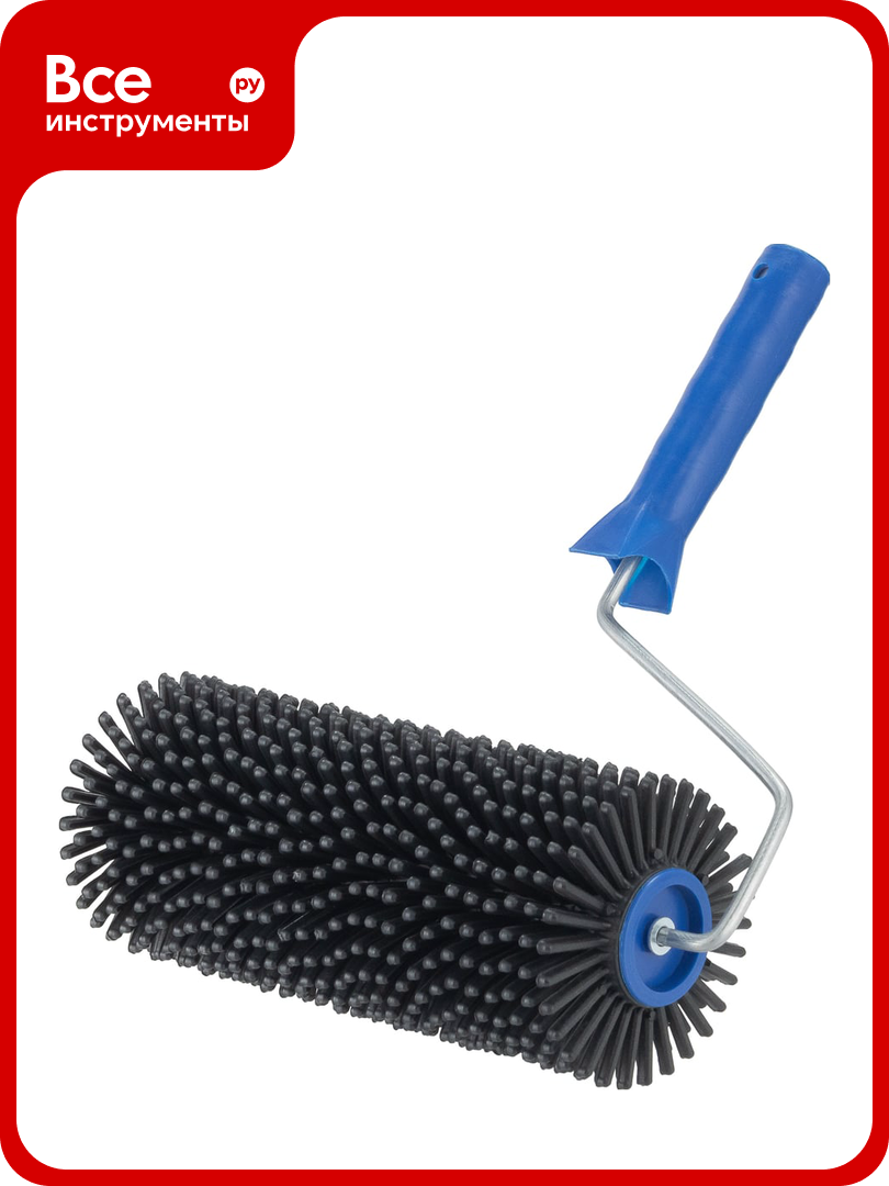 Игольчатый валик КЭС 300 мм, 105 мм, черный, с рукояткой 10300009, для качественной укладки ровного пола