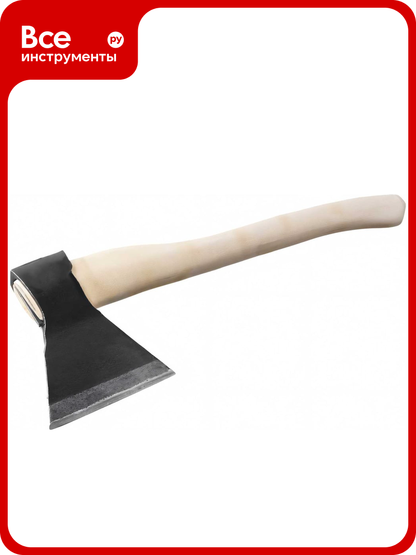 Кованый топор Без бренда в сборе, деревянное топорище, 1340/1700 г, 500 мм, А2 (Ижевск) 21674, для рубки деревьев