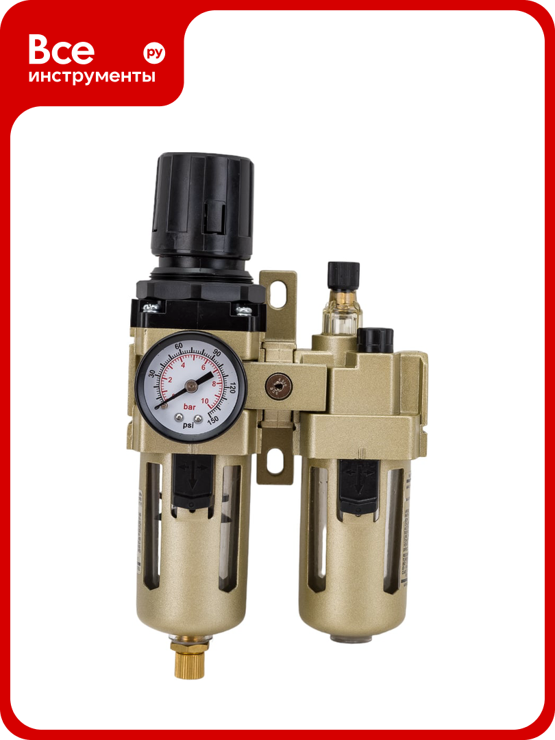 Блок подготовки воздуха AC3010-02 1/4 , влагоотделитель с лубрикатором