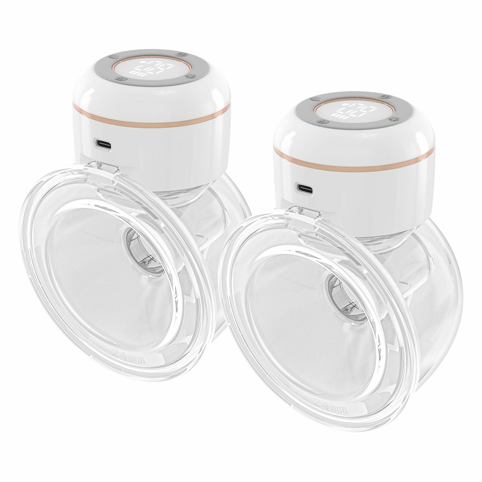 Белый,2 шт, Переносной электрический молокоотсос без помощи рук, outside world,