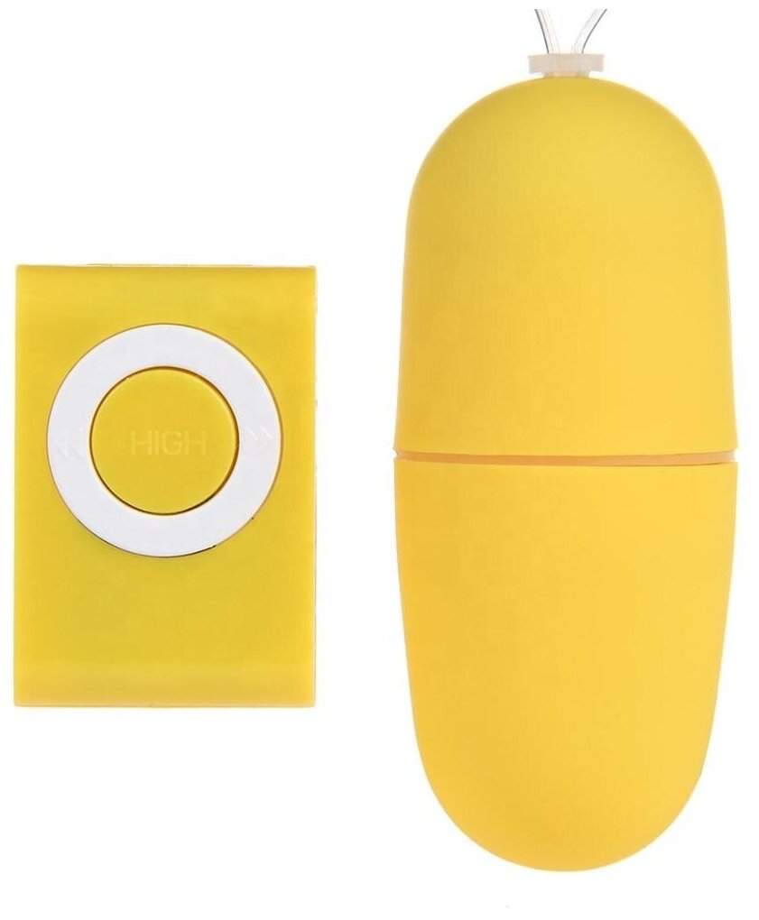 Виброяйцо с пультом MassX желтое, 20 режимов секс-игрушка для взрослых 18+