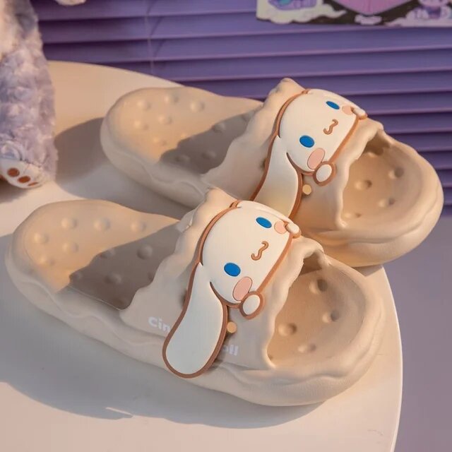 Шлепанцы Sanrio My Melody женские, модные мягкие сандалии на плоской подошве, летняя домашняя обувь, Y2k