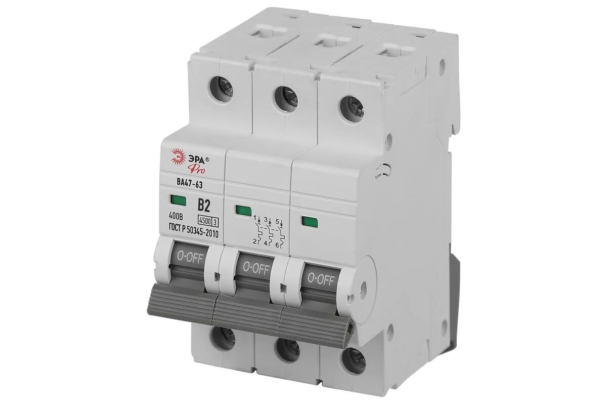 ЭРА PRO VA633P25D4.5 автоматический выключатель 3P 25A кривая D 4,5кА Б0059479 VA4763
