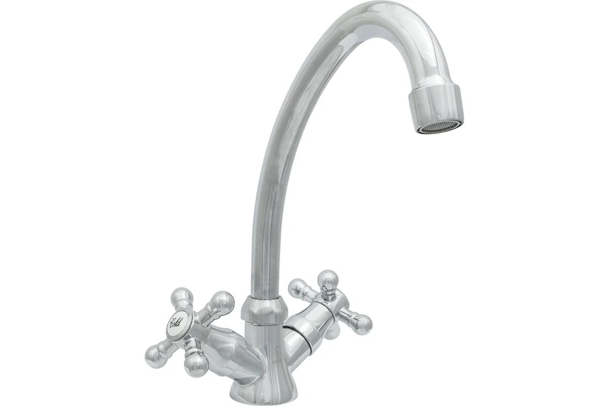 ЦС Смеситель елочка-СМ 25г К ЭКО М_Крест круглый излив D18 H-200 мм ЭМ902009