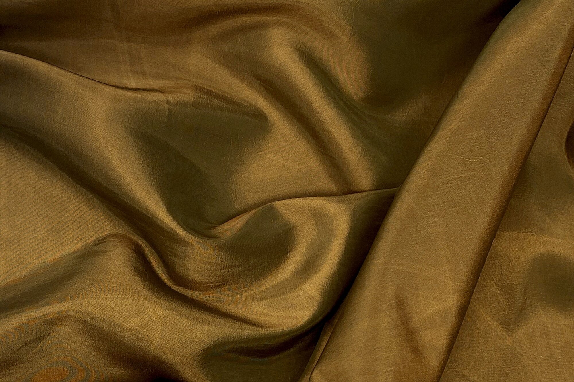 Ткань Тафта шанжан горчично-оливковая, ш146см, 0,5 м