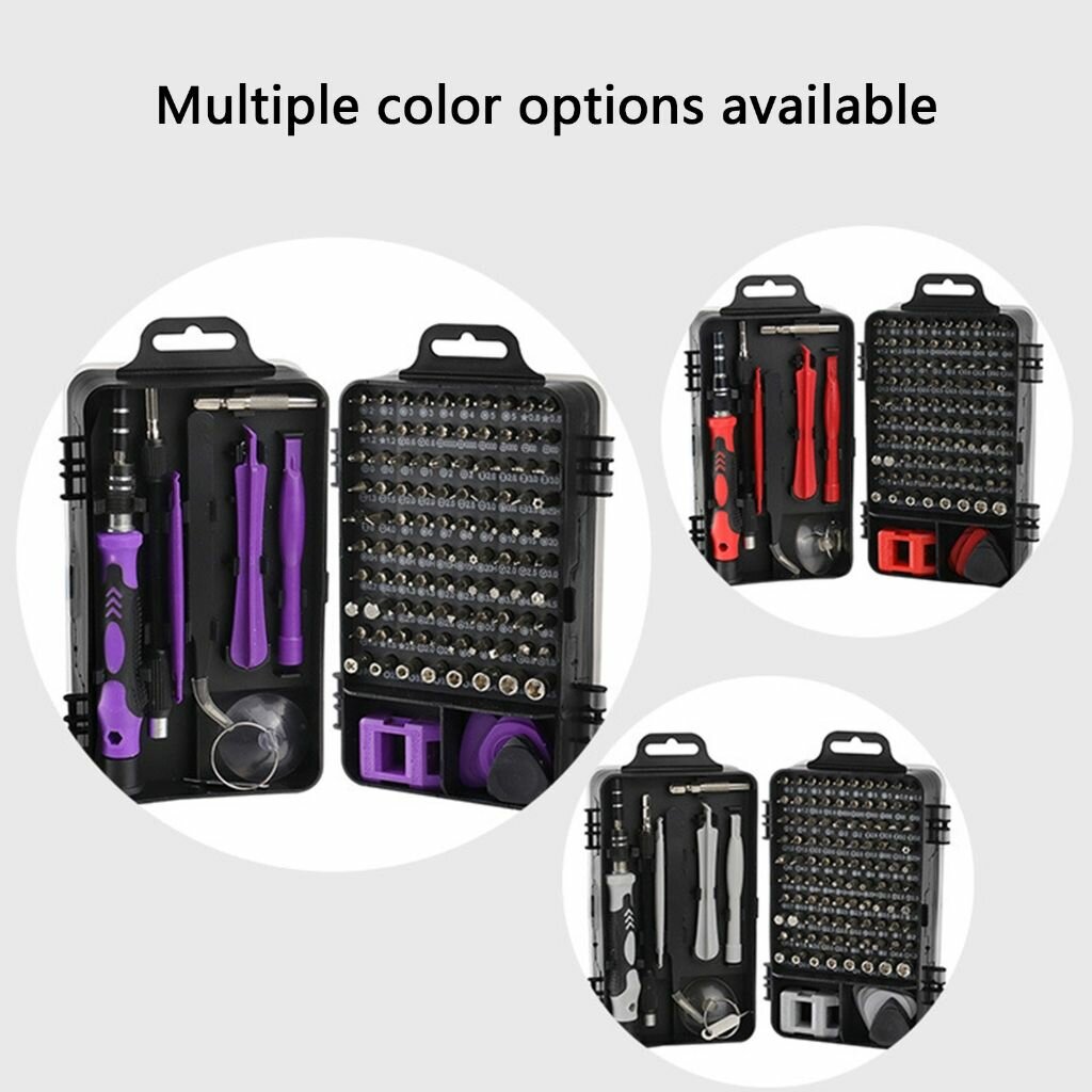 115 в 1 набор отверток для ремонта компьютеров и планшетов - черно-серый