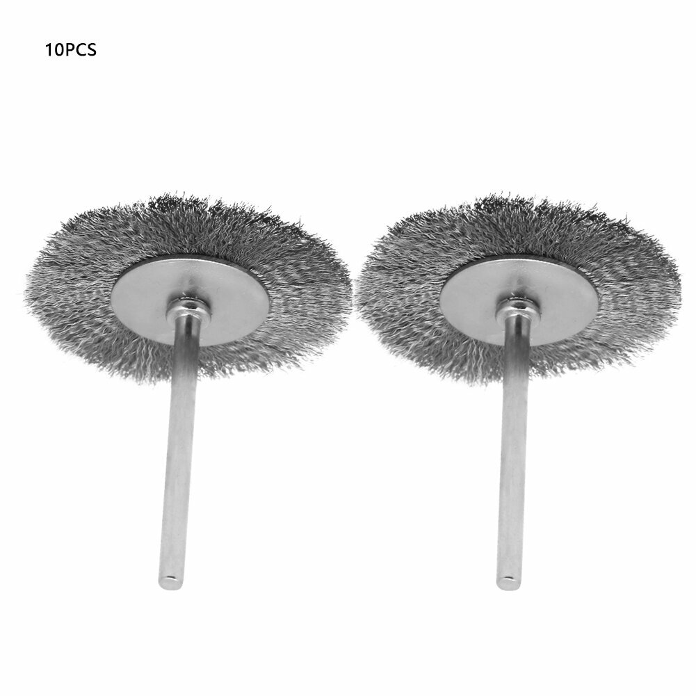 10 шт. Полиция щетки стальной проволоки плоской головки Глубокая щетка (3*38 мм)
