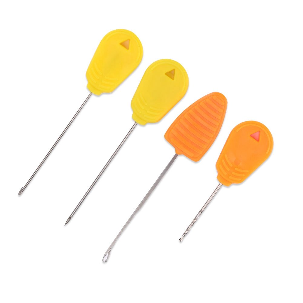 Набор из 4 предметов для изготовления приманок для карповой рыбалки: дрель для прикормки, лескоукладчик, крючки и иглы, инструменты для изготовления оснастки из волосяной удочки.