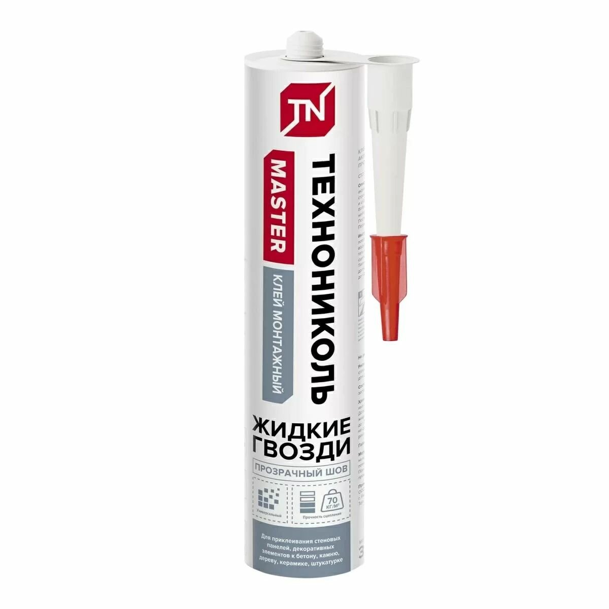 Клей жидкие гвозди технониколь MASTER универсальный акриловый "Прозрачный шов", для невидимой фиксации картридж 280 мл.
