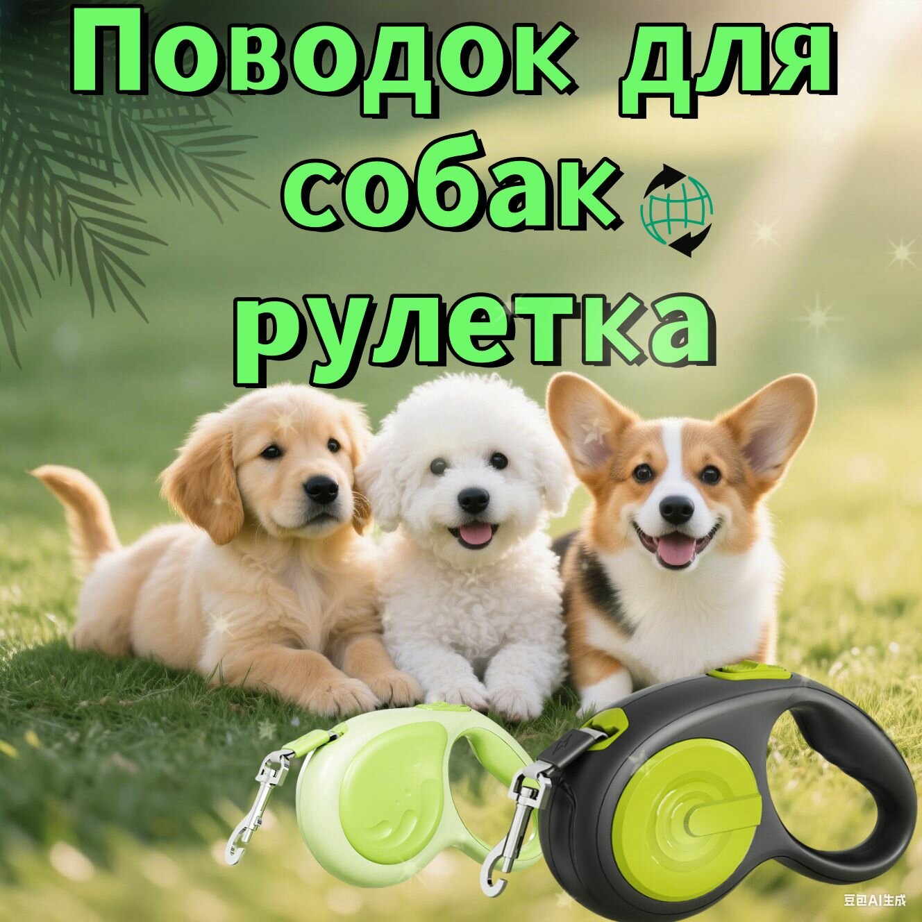 Поводок для собак рулетка (до 20 кг, 3/5 м)