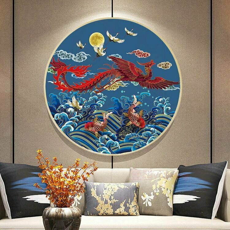 Вышивка крестом, наборы для вышивания крестиком, Феникс, канва 11CT 60x60 см, полная зашивка (без подрамника, без рамки)