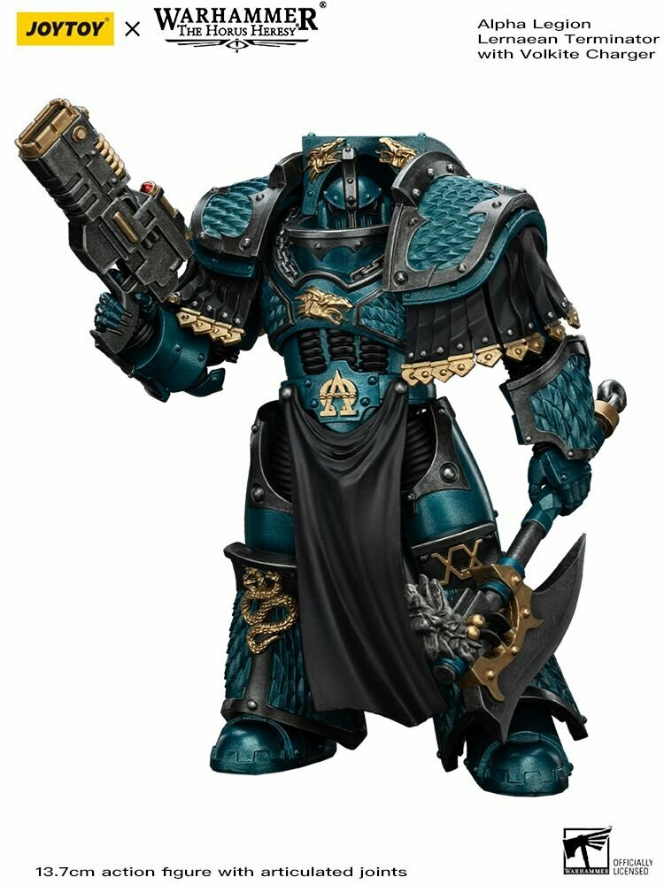 JOYTOY Warhammer 30K 1/18 Alpha Legion Lernaean Terminator with Volkite Charger Подвижная фигурка