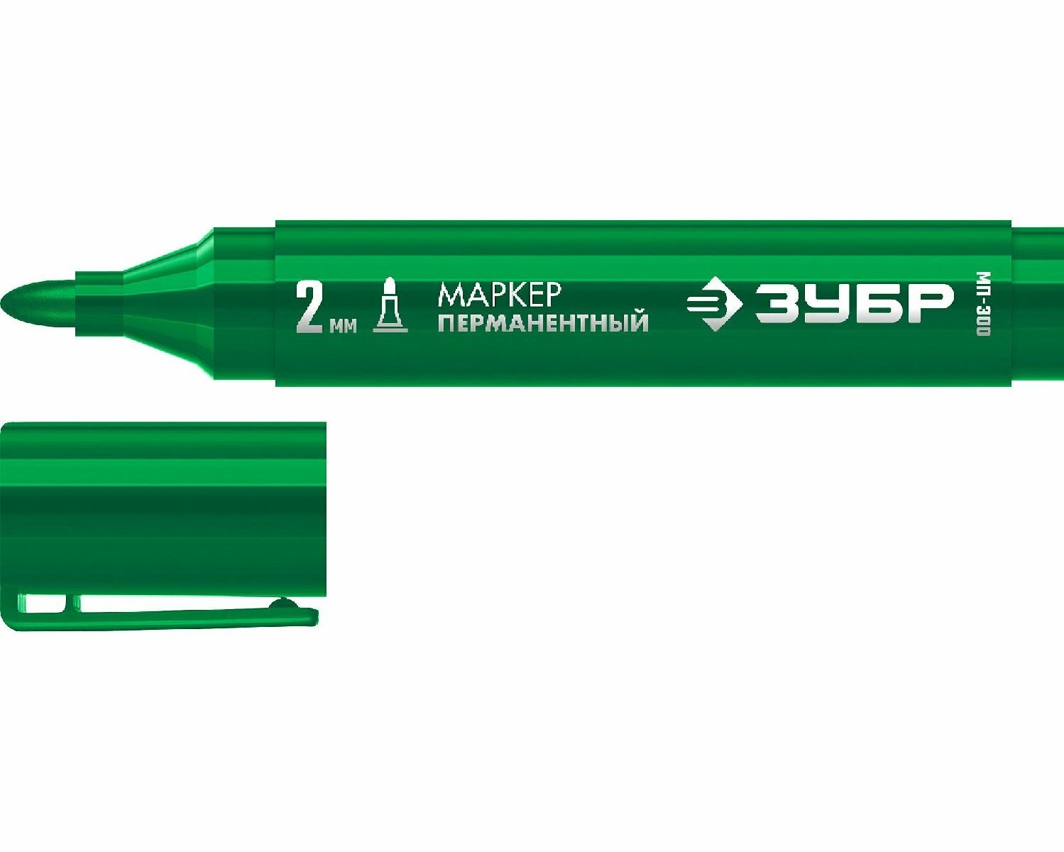 Перманентный маркер ЗУБР профессионал заостренный зеленый 2 мм стойкий к ультрафиолету увеличенный объем чернил