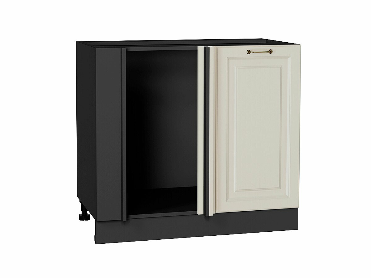 Шкаф нижний угловой Ницца, цвет фасада Агат, цвет каркаса Graphite, 816*890*478 мм