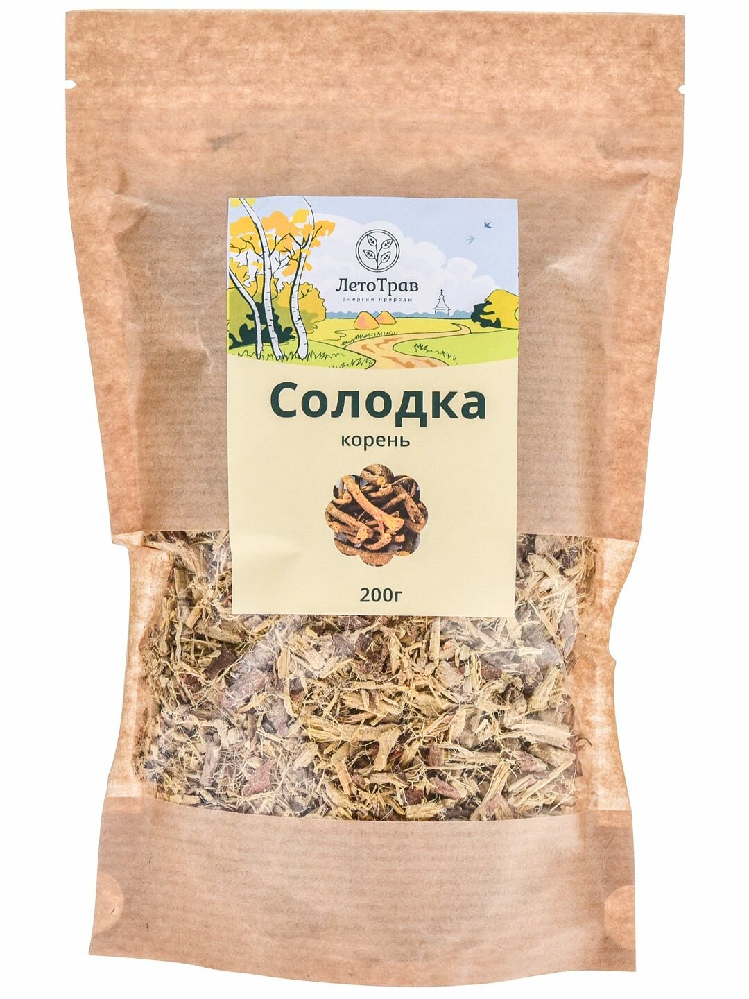 Солодка корень , (корневища солодки голой), 200 грамм - ЛетоТрав