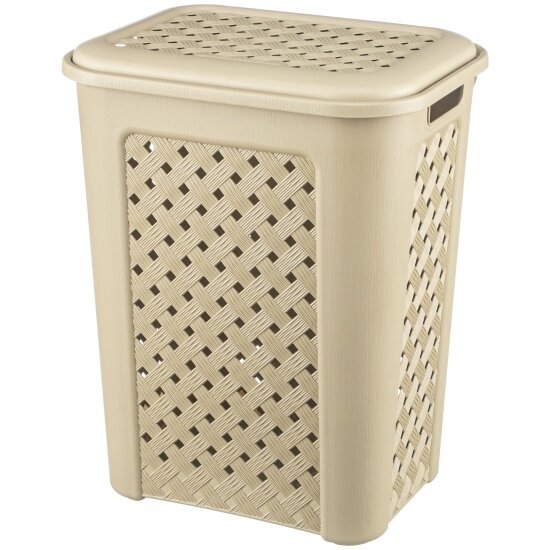 Корзина для белья EL Casa 205 "Виола" 50 л, 43,5х33,5х56 см, с крышкой, бежевый (640573)