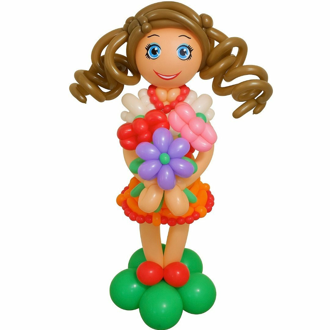 Фигура из шаров «Девочка с букетом»