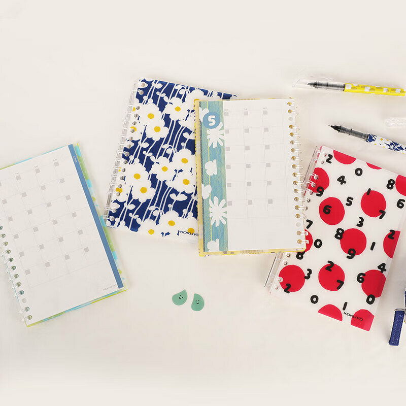 KOKUYO (KOKUYO) SOUSOU Collaboration B6 Loose-leaf Hand Account Portable Loose-leaf Notebook 30 Sheets Number and Dot WSG-DT1XA-5