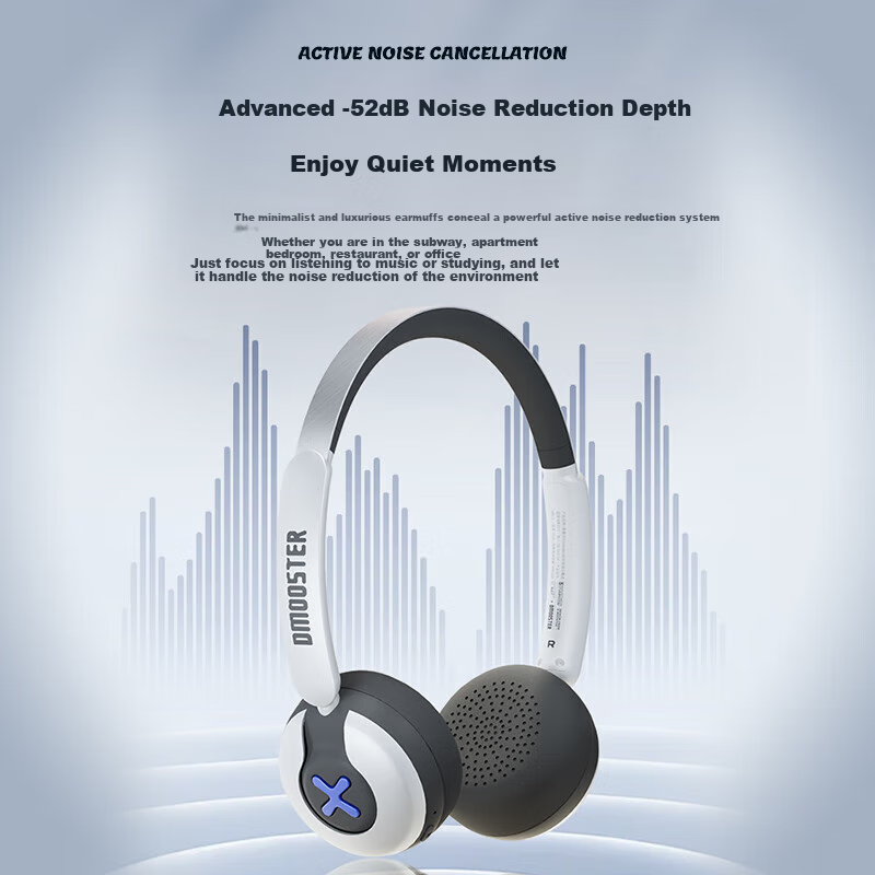 Elephant Nose Big Monster Wireless Over-ear Bluetooth Headphones Retro Style Noise Cancelling 2025 New Model Small On-ear D75 Classic Black