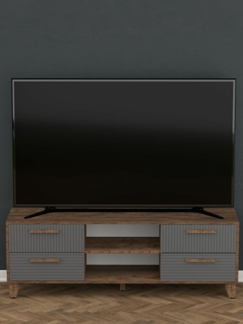 Тумба с нишей под ТВ Копенгаген Дуб Самдал / Серый графит (12 Стульев)
