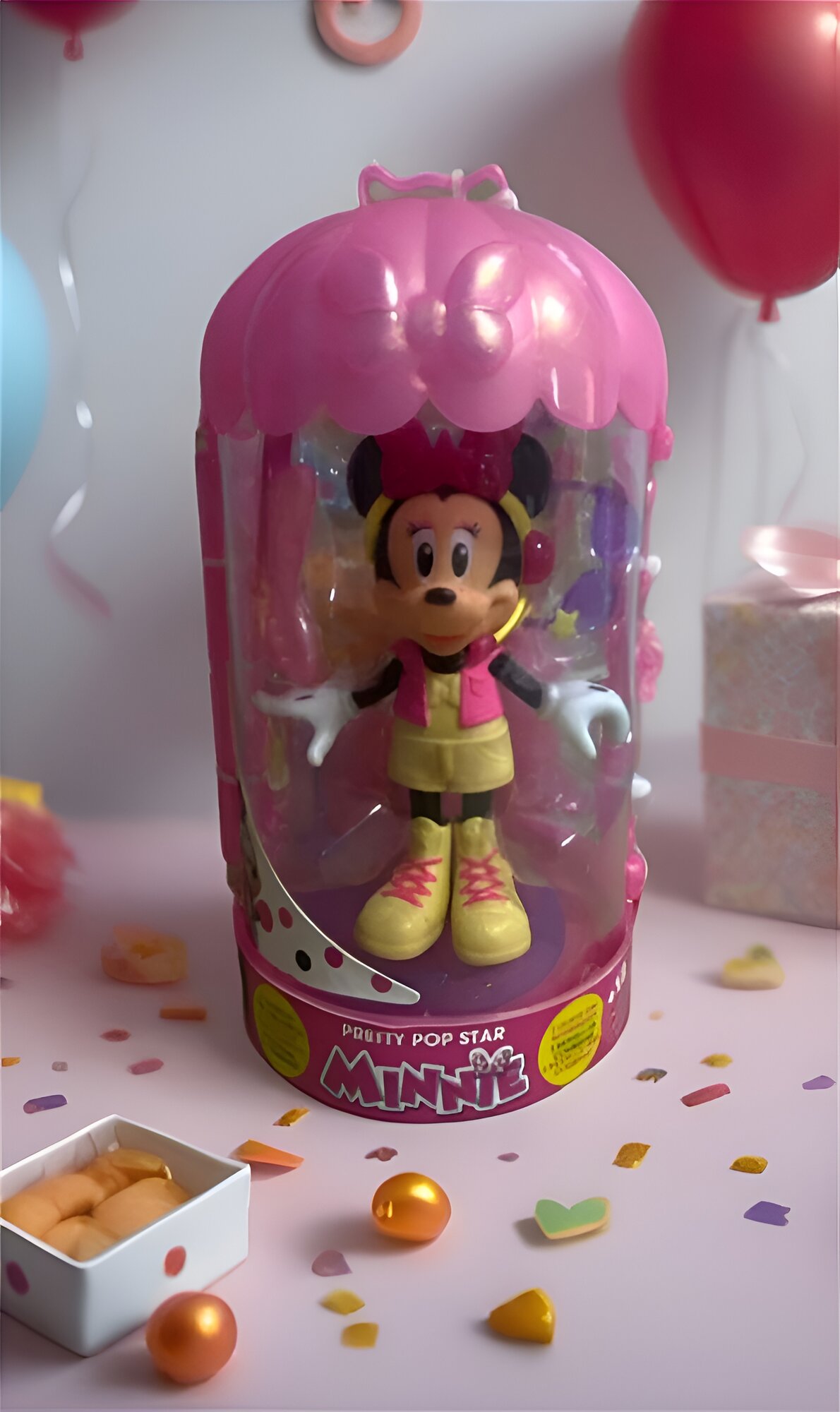 Фигурка Игровой набор Минни Маус 15 см в желтом костюме с аксессуарами