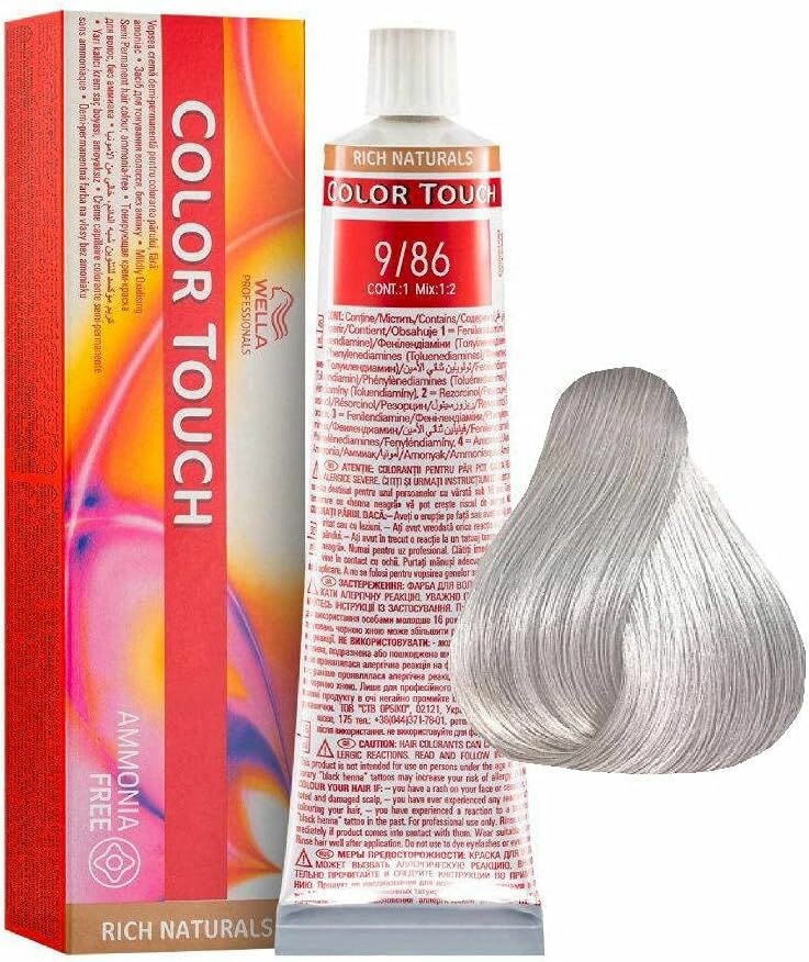 Wella Professionals Крем-краска Color Touch 9/86 Очень светлый блонд жемчужно-фиолетовый, 60мл