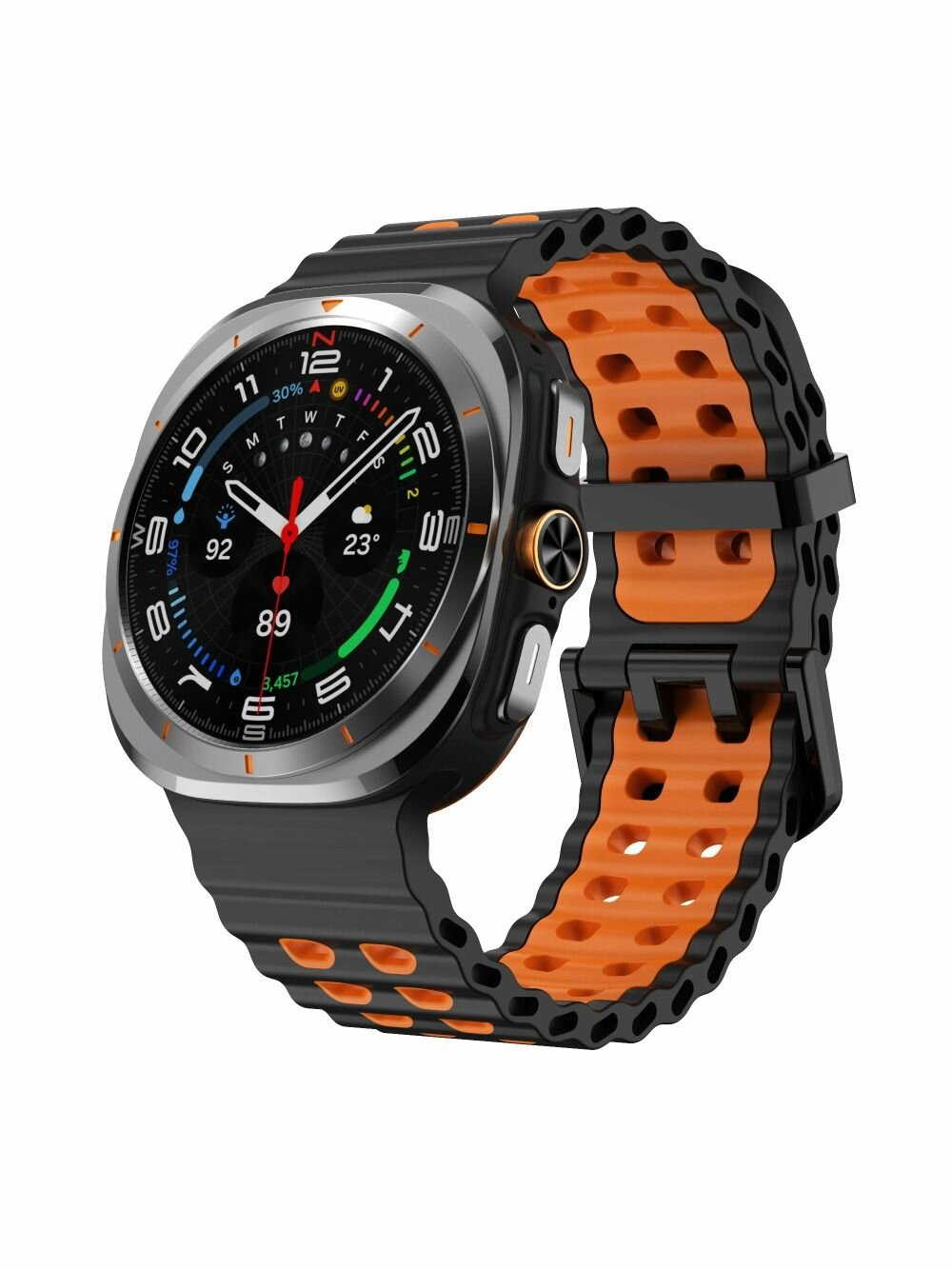 Спортивный силиконовый ремешок подходит для Samsung Galaxy Watch 7 Ultra и Samsung Galaxy Watch 8 Ultra 2