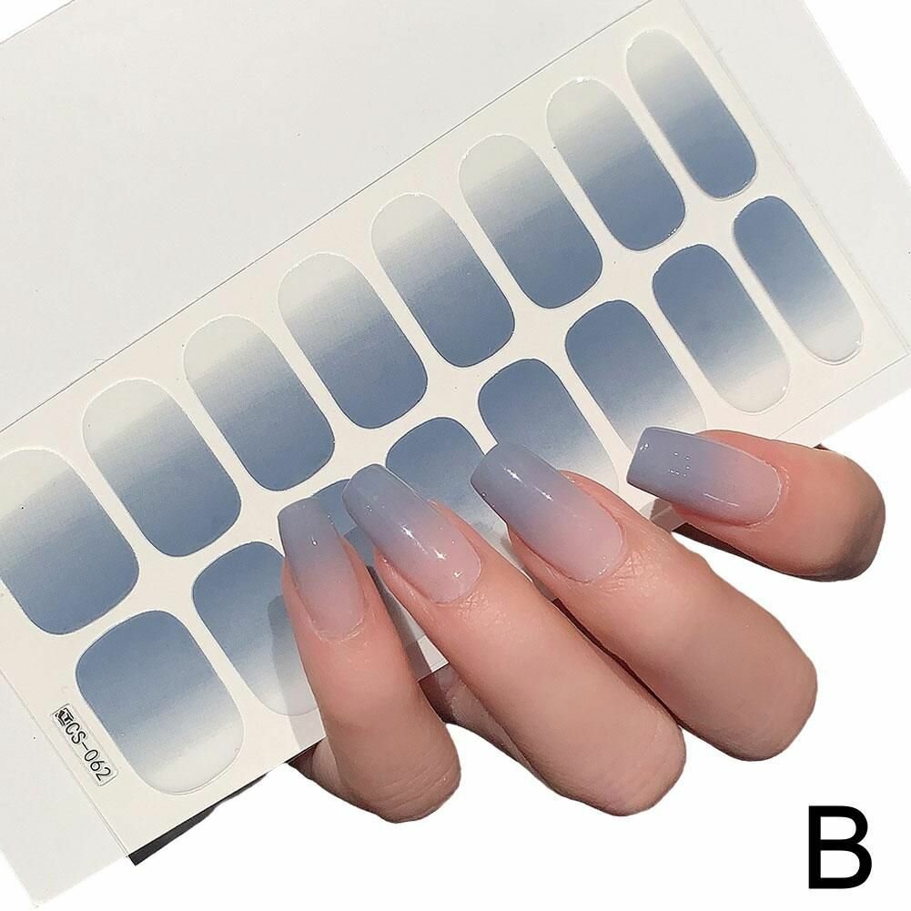 Набор накладных лаковых полосок, слайдеры для дизайна ногтей, наклейки на ногти 16 шт.