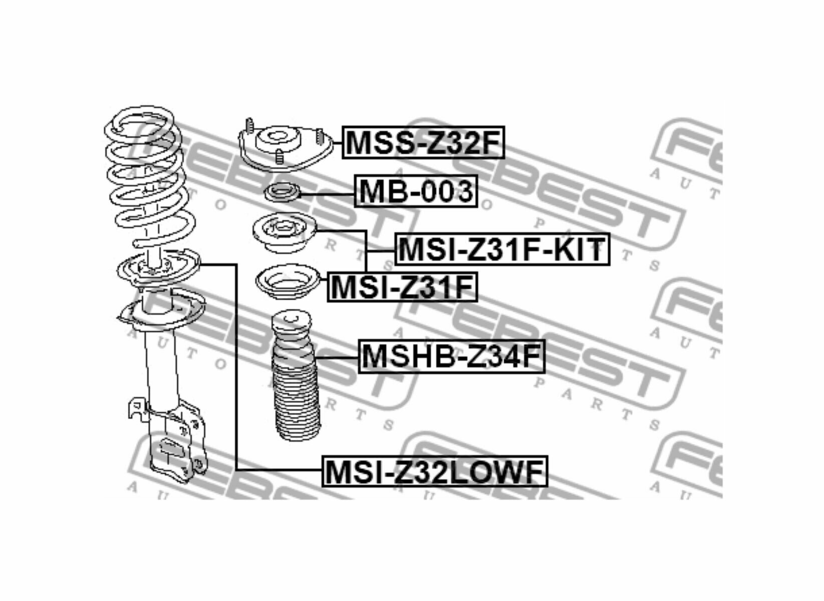 Проставка Пружины Нижняя(Febest Msi-Z32Lowf)
