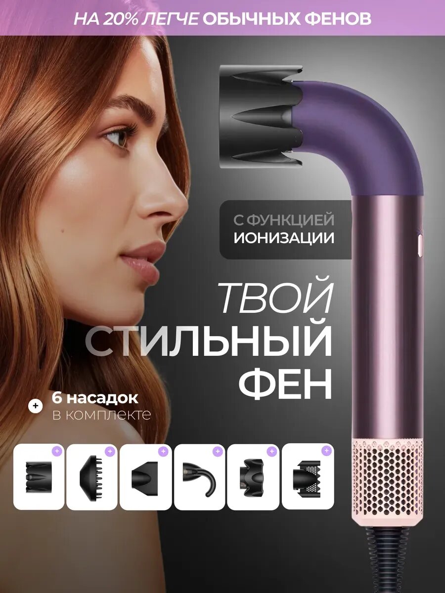 Фен для волос Beheart X11pro профессиональный с насадками 6в1 EU