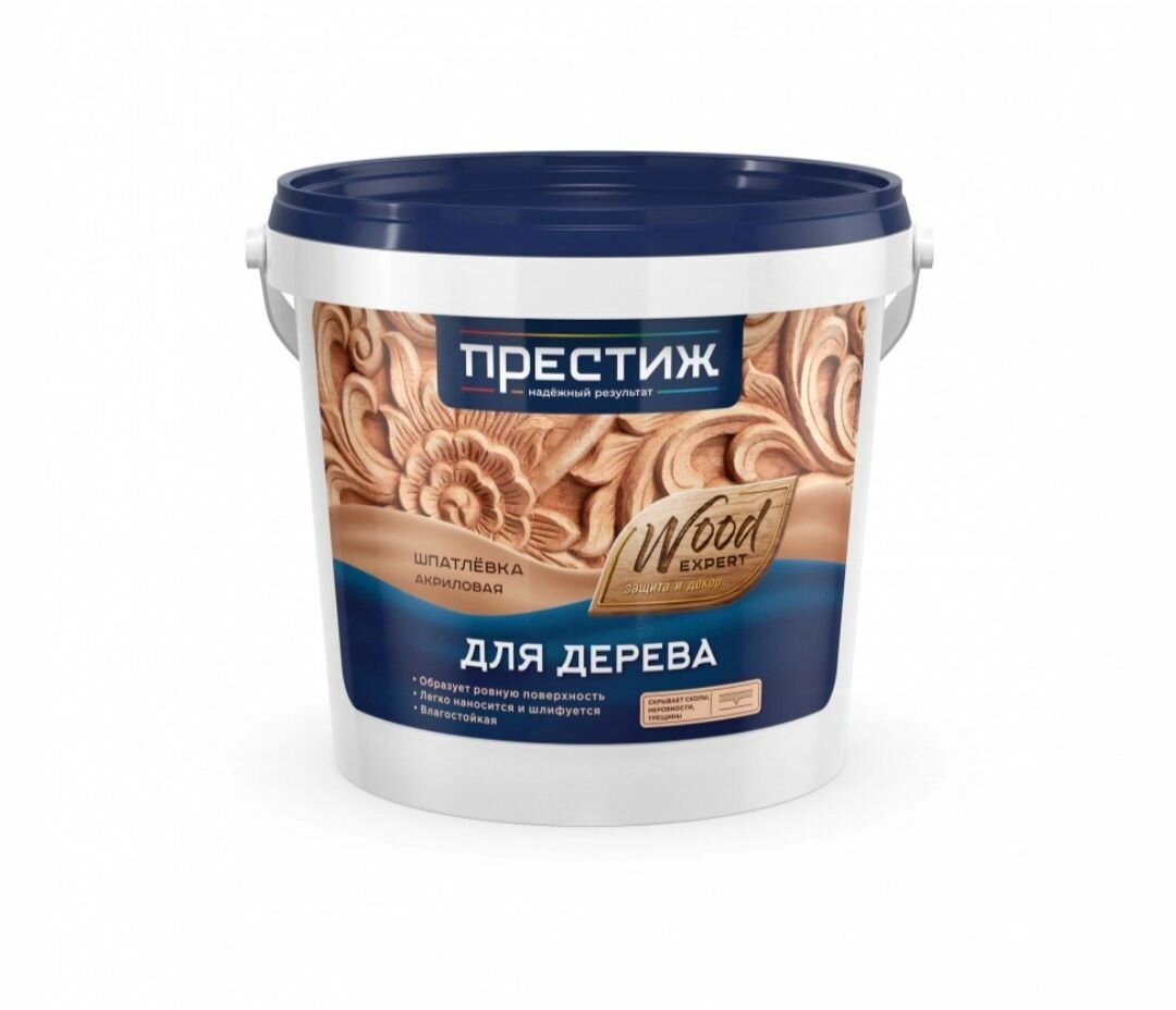 Шпатлевка акриловая для дерева белая Престиж 1 кг